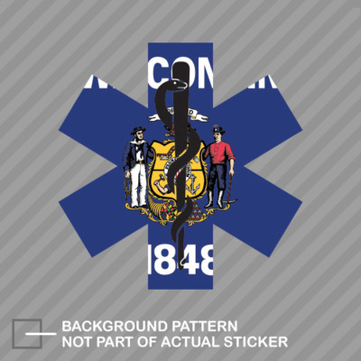 Wisconsin State Shaped EMT Flag Sticker Decal Vinyl EMS Paramedic WI | eBay