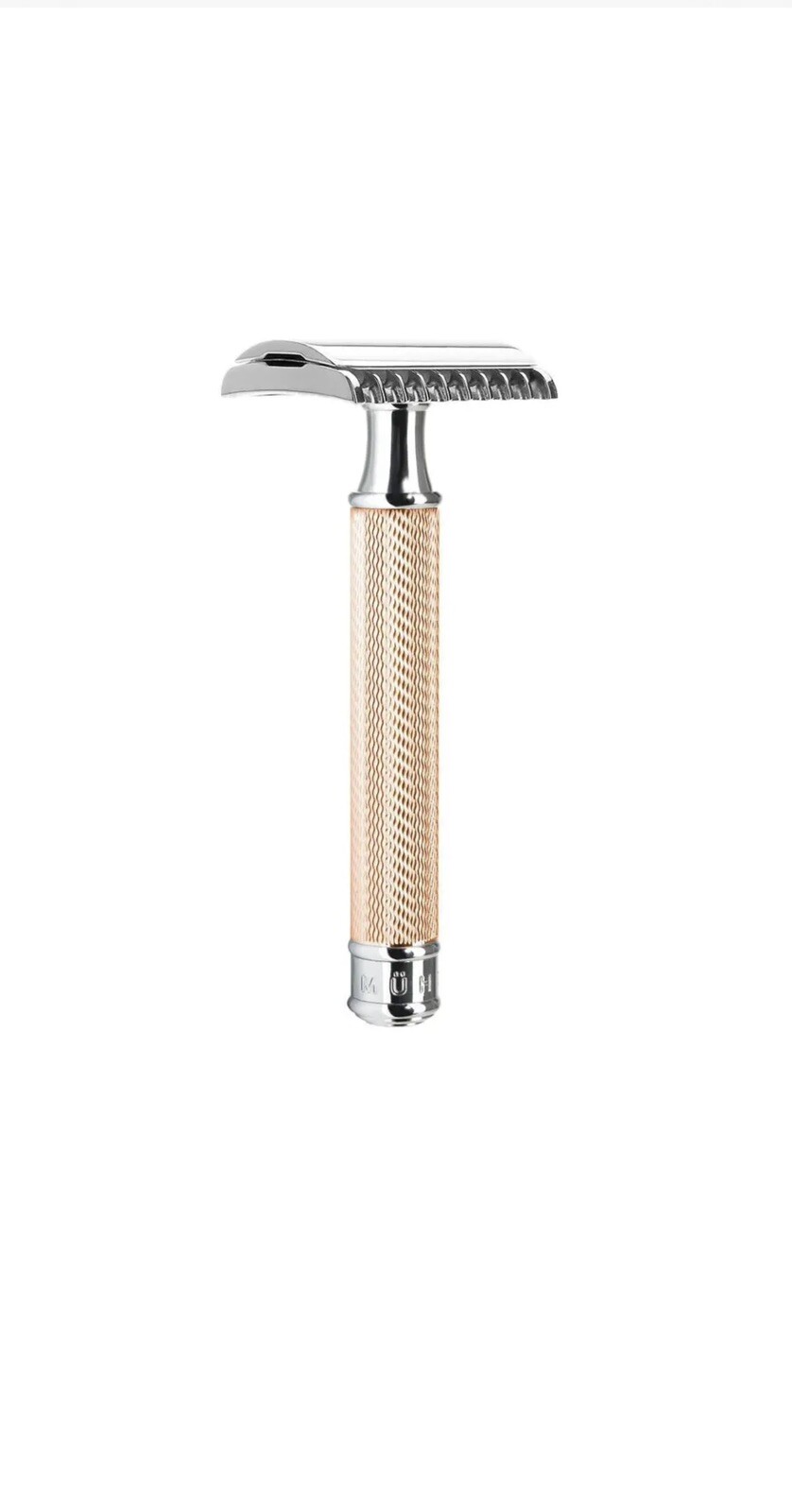 Muhle Luxury Rose Gold Safety Razor & Brush Set w/ Stand - Elegant ...