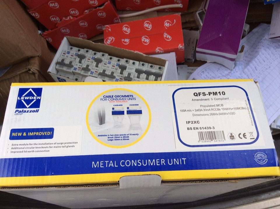 10 Way Metal Consumer Unit Lewden Qfs-pm10 C/w Rccb & Mcbs. New | eBay UK