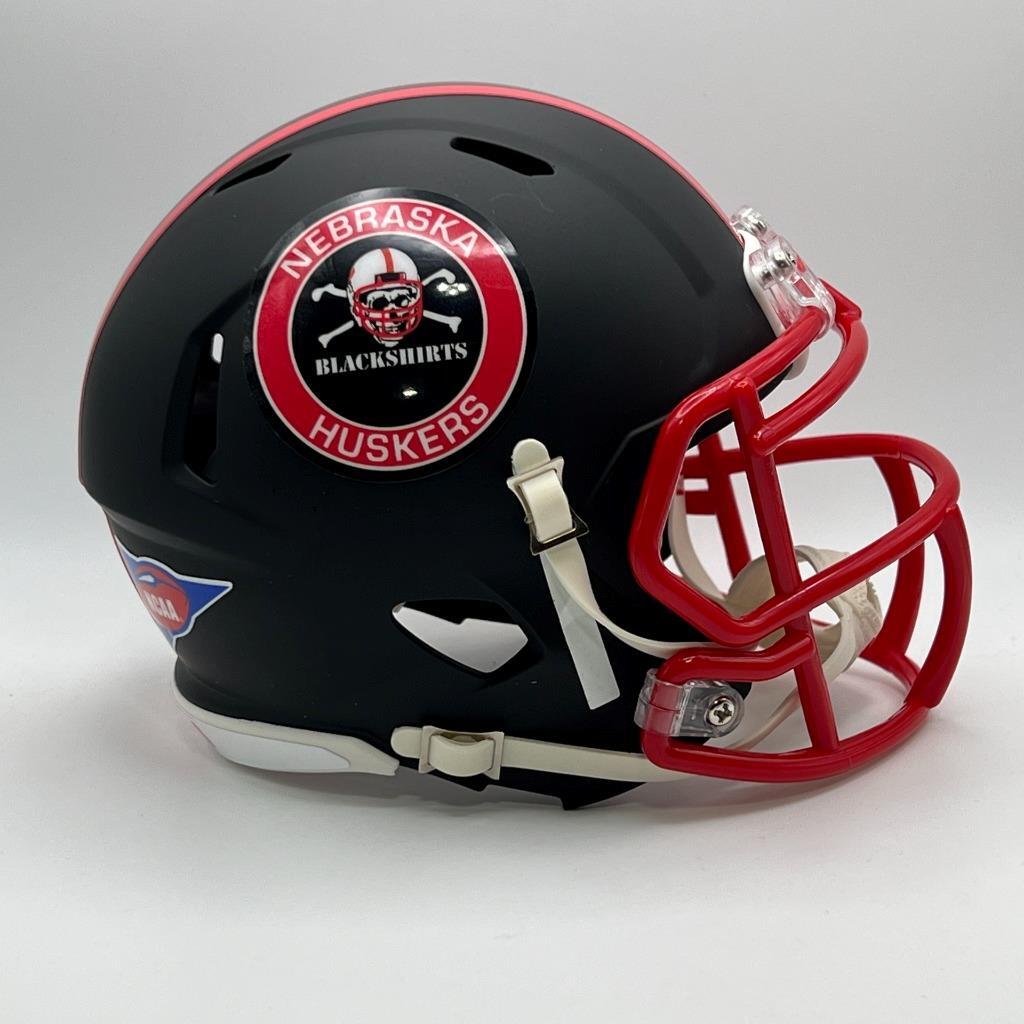 Nebraska Cornhuskers CUSTOM Matte Black - Blackshirts Mini Football ...