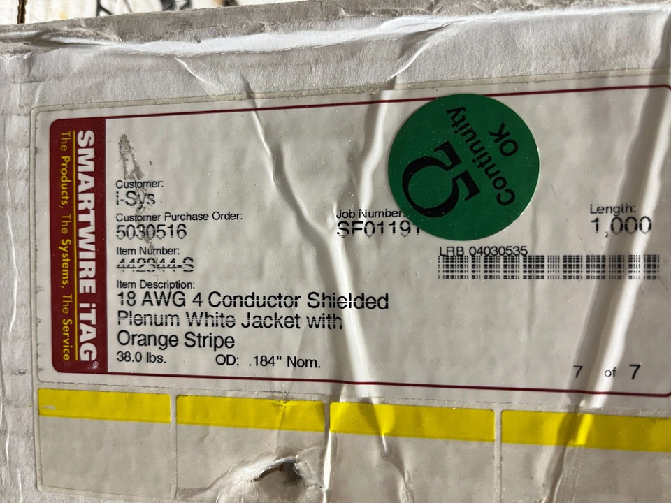 SmartWire iTAG 18 AWG 4 Conductor Stranded Shielded Plenum Cable ...