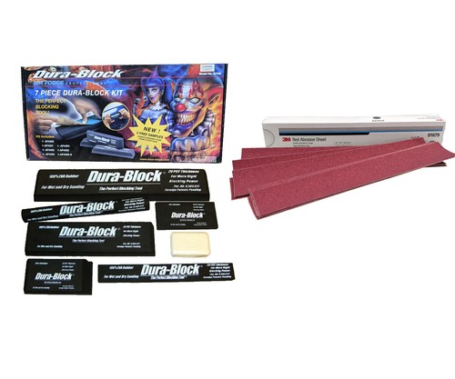 7pc Dura-Block Auto Body Hand Sanding Blocks AF44L - 3M 01679 P80 grit ...