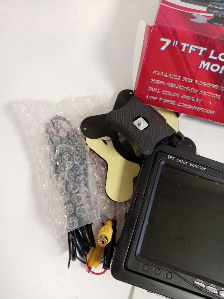 7 Inch TFT LCD Monitor AV Input Car Display Screen with Stand and ...