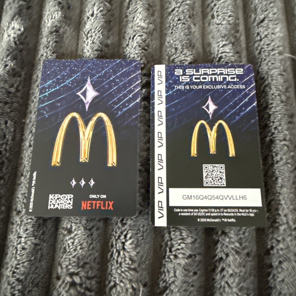 McDonalds KPOP DEMON HUNTERS Huntrix Meal RUMI Card Holo Triple Star ...