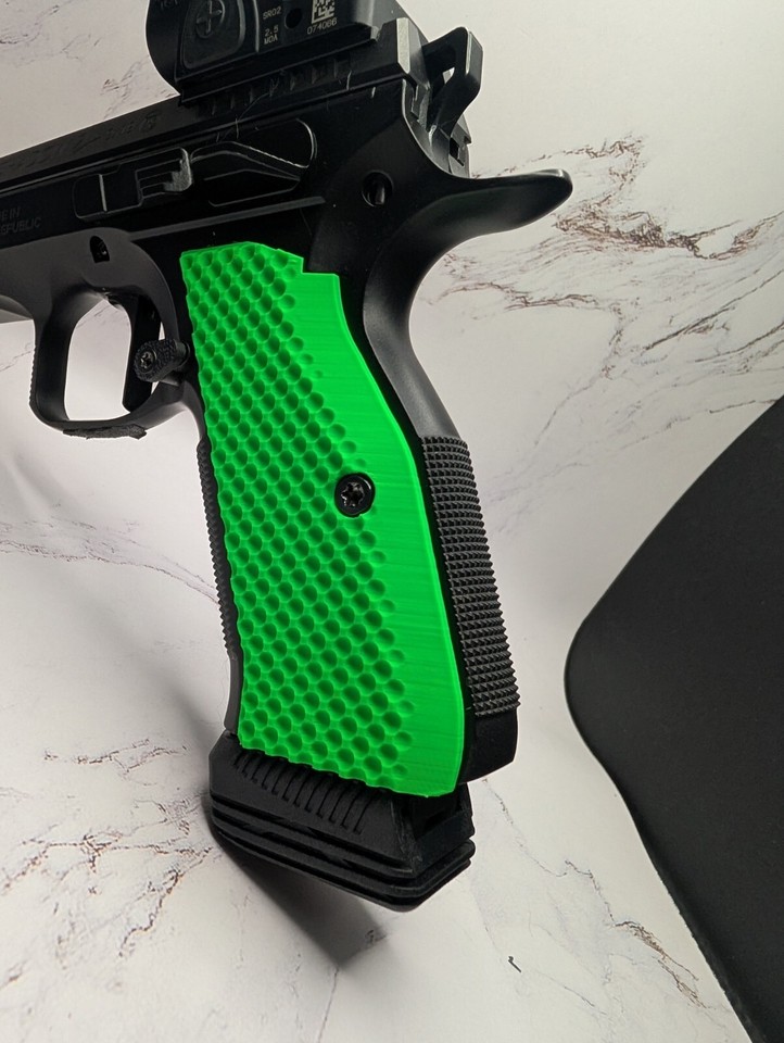 Lok Style Thin Neon Green Grips. Fits CZ Shadow 2, SP01, 75 | eBay