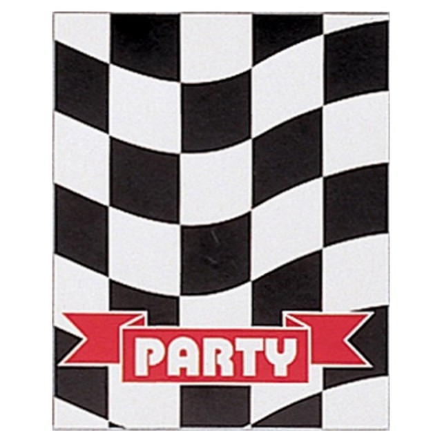 Black & White Checkered Flag Racing Birthday Party Supply Kit Set w ...