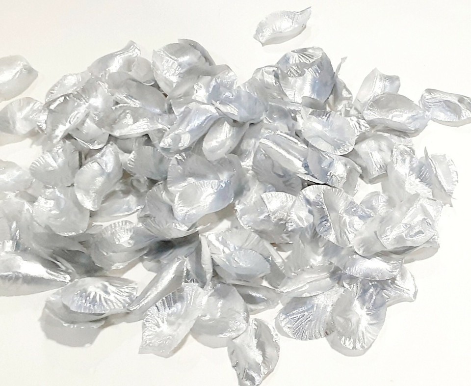 Silver Silk Rose Petals Wedding Birthday Party Flower Decor In/Outdoor ...