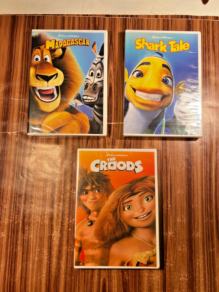 Madagascar Shark Tale Croods DVD Movie Lot Dreamwork Family Kids ...