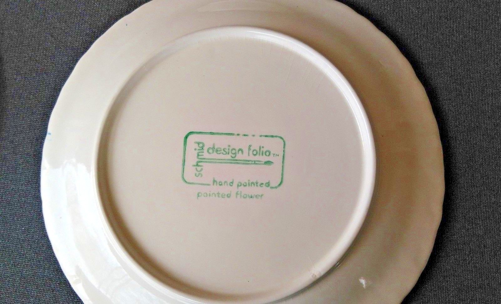 Vintage Schmid Design Folio Ceramic Basket Weave 8 1/4" Plates Hand ...