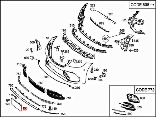 Genuine MERCEDES X222 S-CLASS W222 X222 License plate holder 2228801544 ...