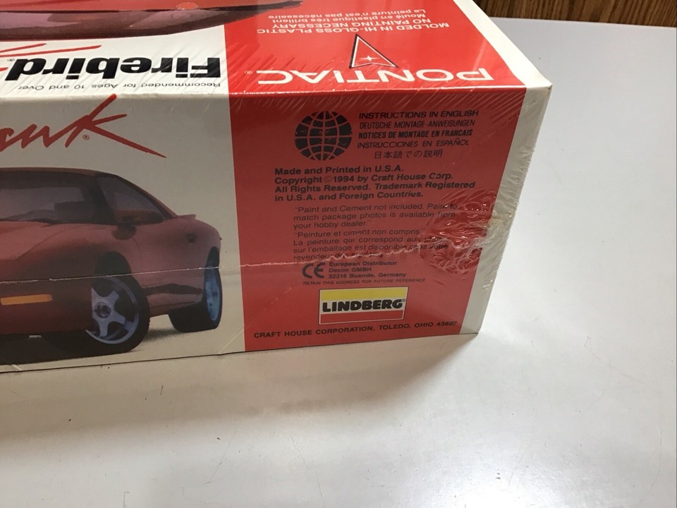 Lindberg 1/20 scale Pontiac Firebird Plastic Model Kit # 72514 | eBay