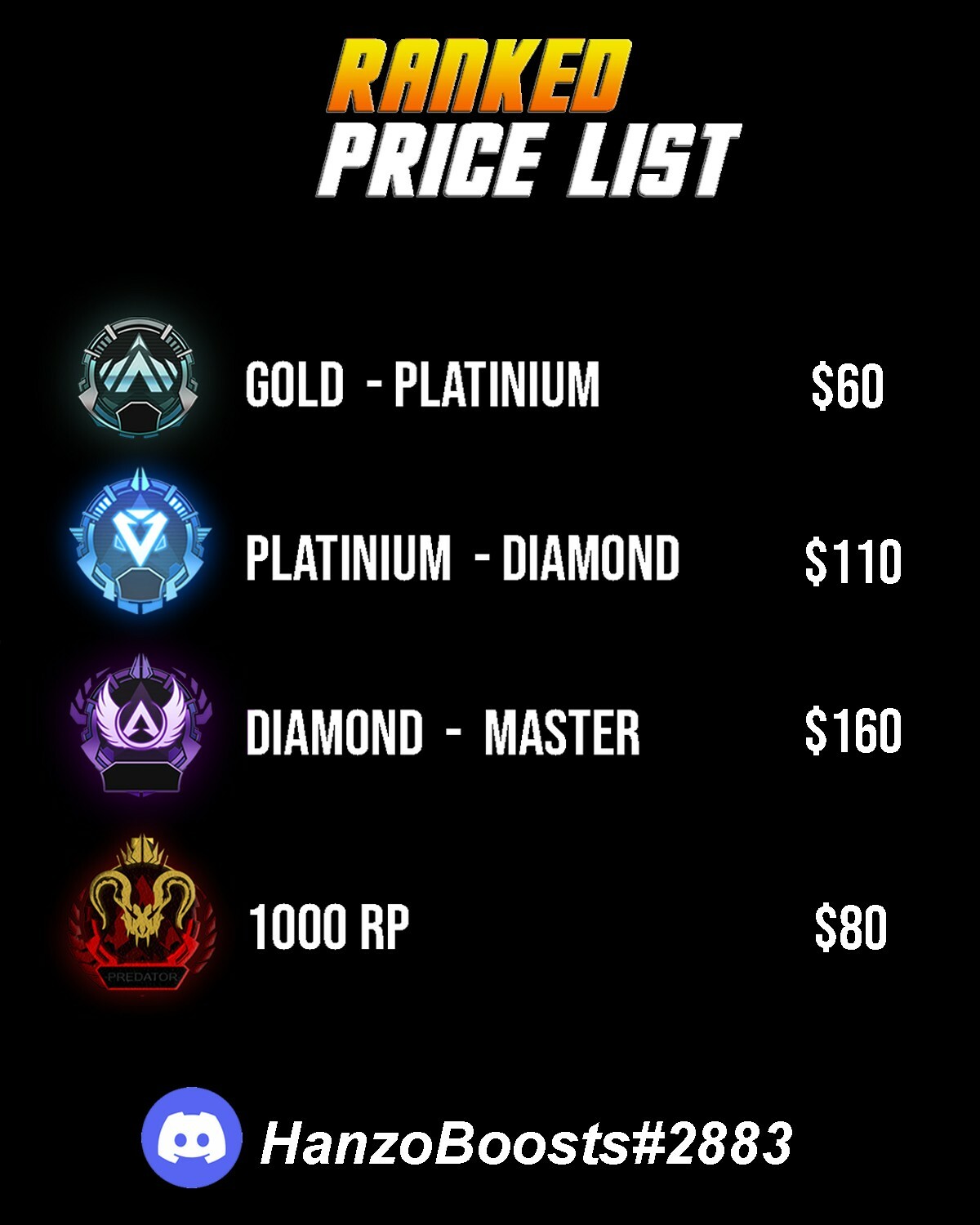 Apex legends Masters Pred Boost | ANY CONSOLE | ANY RANK / PS4 / XBOX ...