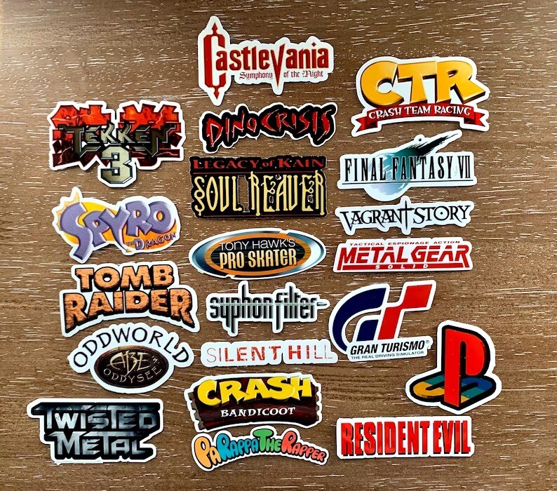 20 Playstation PSX Logo Stickers - White, Clear or Holographic ...