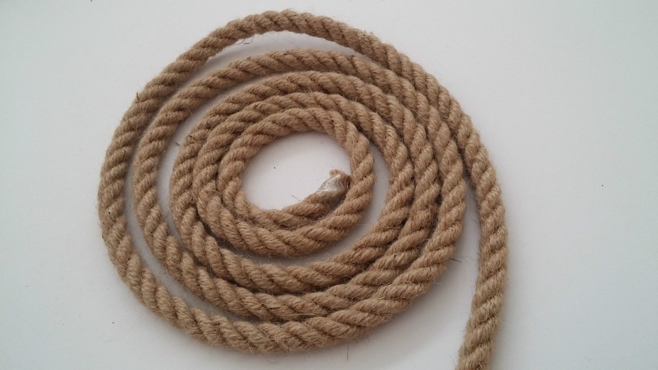 14mm Natural Jute Hessian Rope Cord Braided Twisted Boating Sash Garden ...