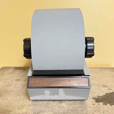 Vintage Metal Rolodex Rotary Address File Card Case Grey USA With ...