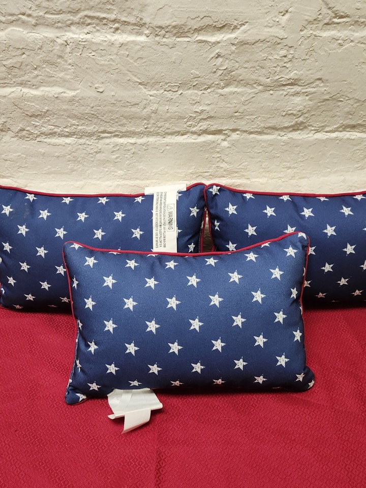 3 ~ Americana Pillow America The Beautiful Patriotic Red White And Blue ...