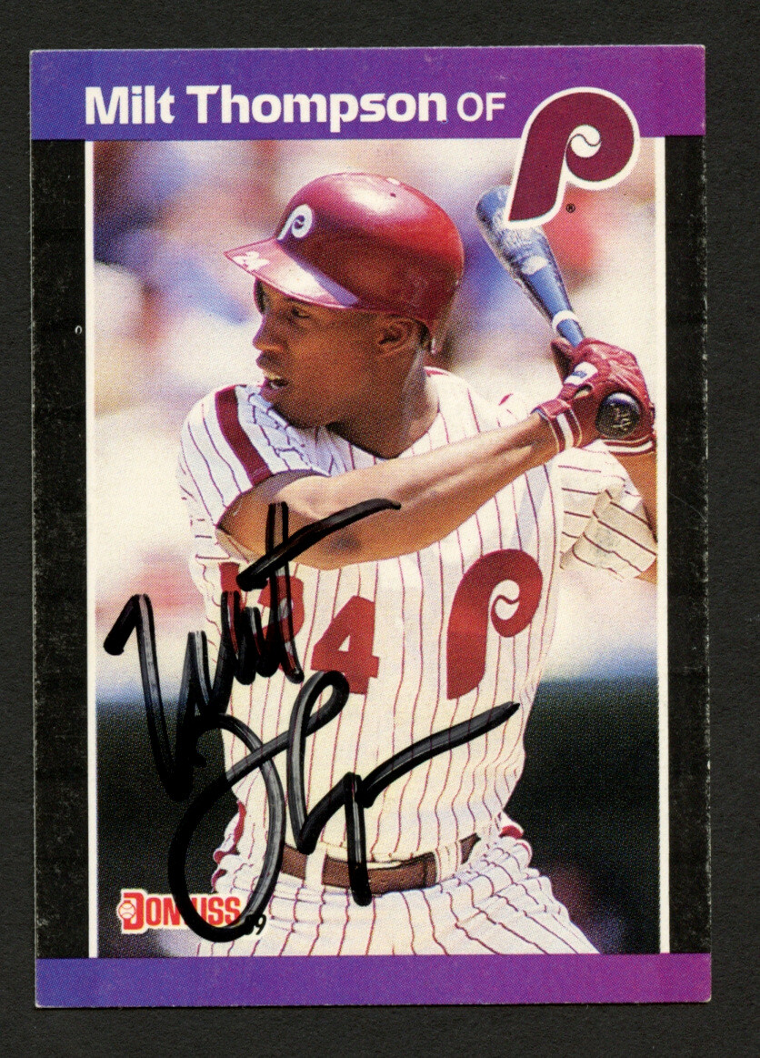 Milt Thompson #313 signed autograph auto 1989 Donruss Baseball Trading ...