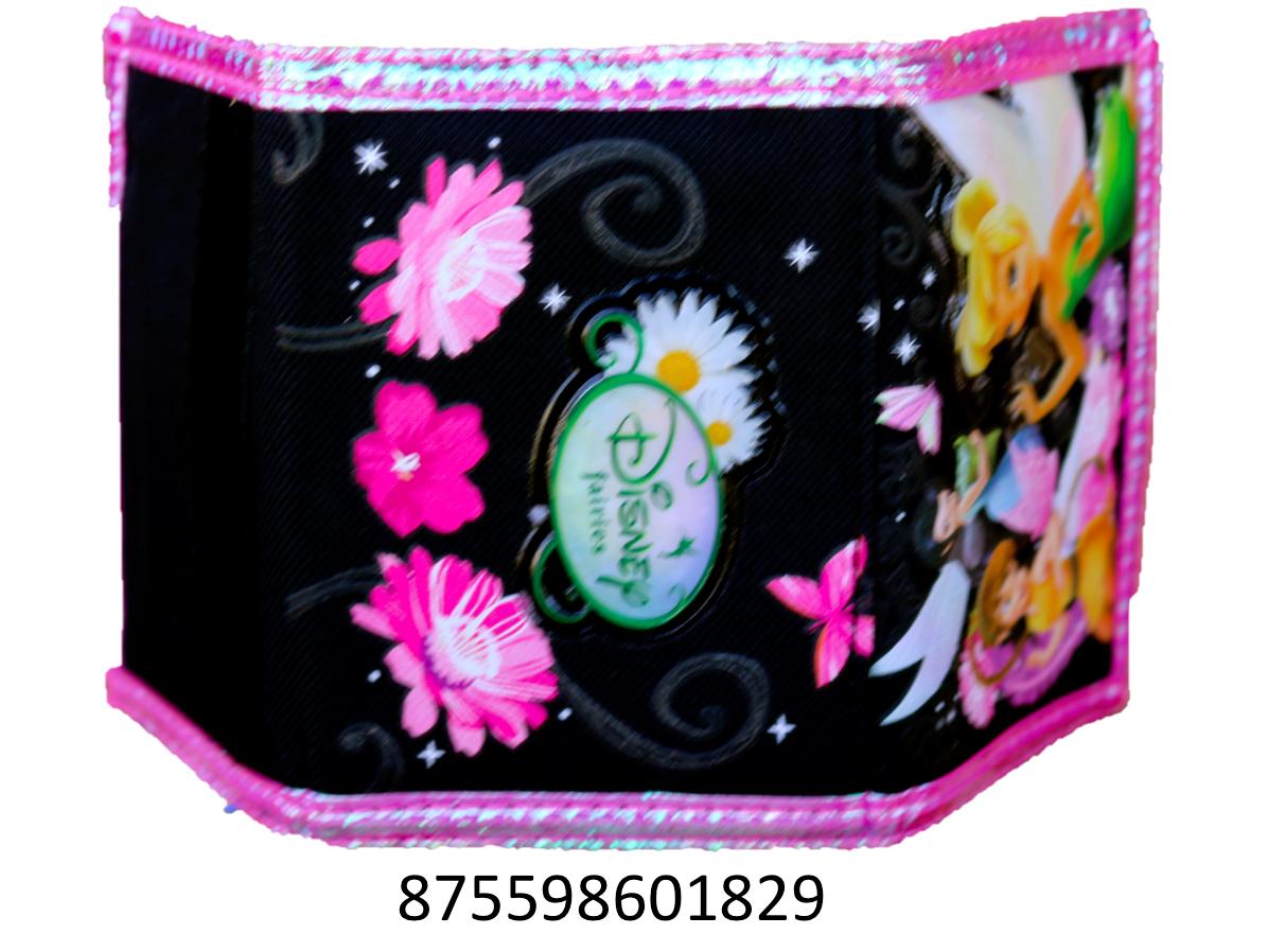 Disney Tinkerbell Fairies Black Trifold Girls Wallet -1829 | eBay