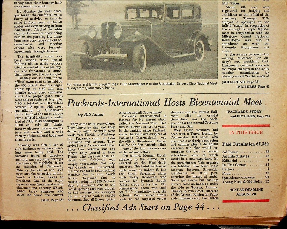 Vtg Old Cars Newspaper Magazine Aug 1974 '76 Nationals Meet m2222 | eBay