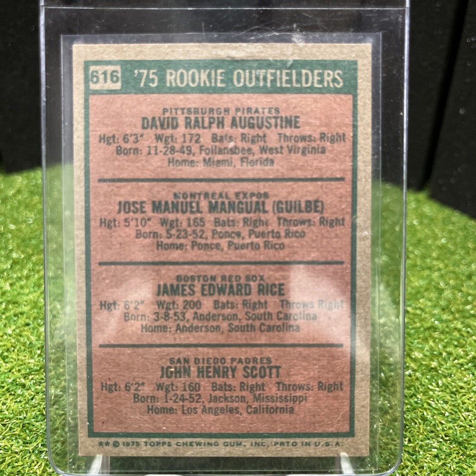 1975 TOPPS JIM RICE ROOKIE #616 NRMT or better RED SOX HOFer | eBay