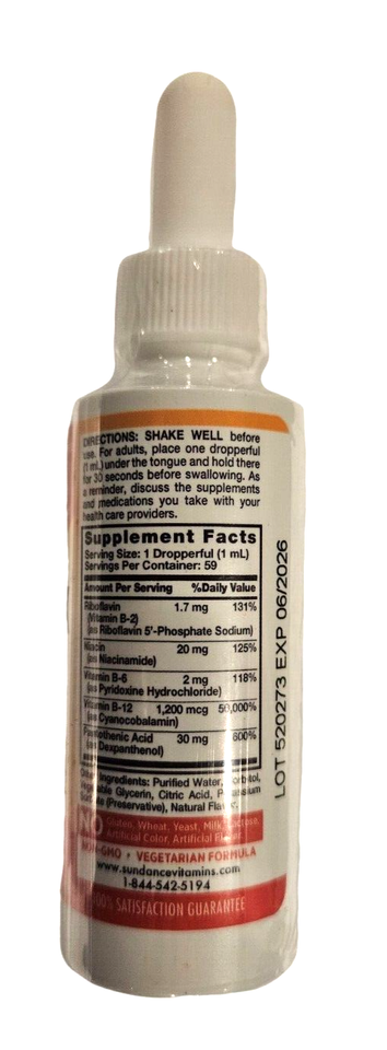 Sundance B COMPLEX Liquid + B12 1200 mcg 2oz Natural Berry Flavor __ | eBay