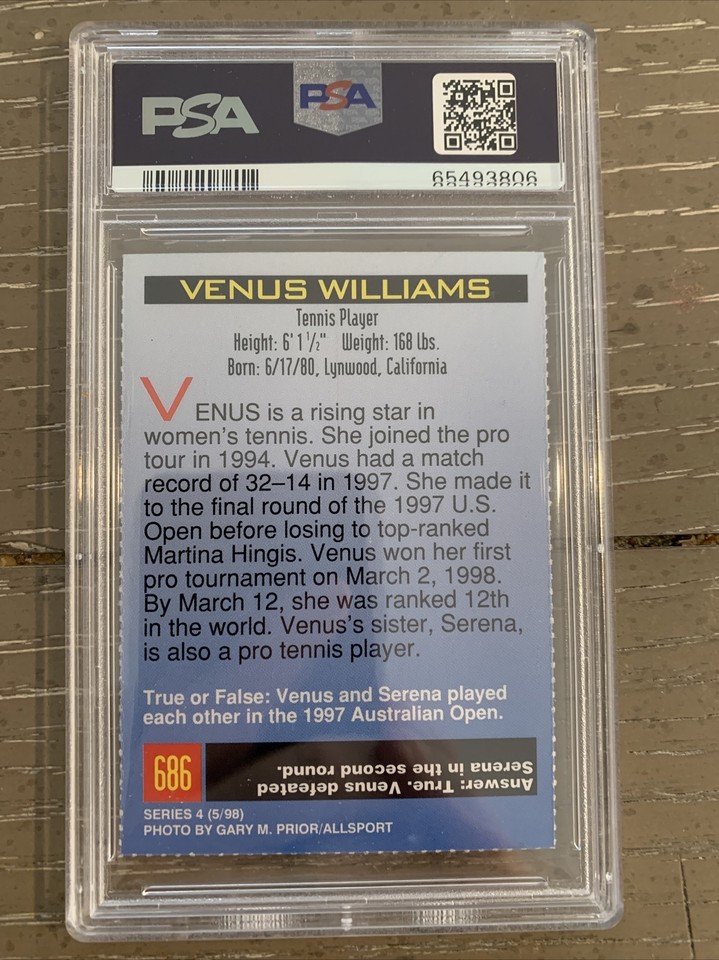 Venus Williams RC Rookie 1998 S.I. For Kids #686 PSA 6 Sports ...