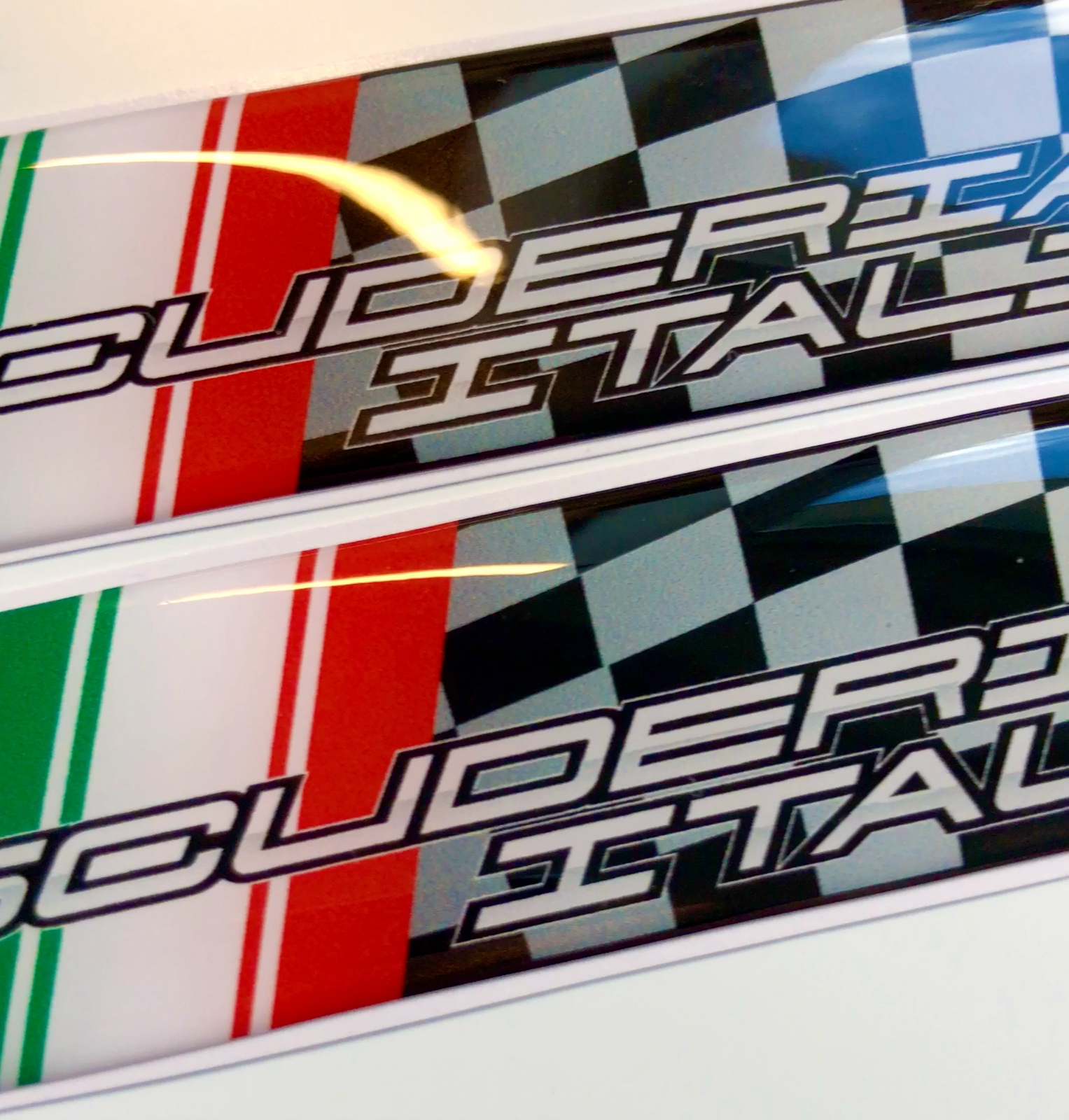 Scuderia Italia Italian Flag 3D Domed Gel Badges Fits Fiat 500 Abarth ...