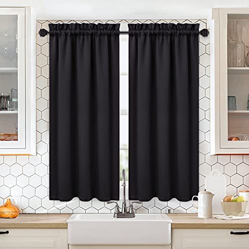 Blackout Half Window Kitchen Cafe Curtainssmall Window Room Darkening ...