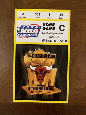 May 5 1996 NBA Playoff Ticket Stub New York Knicks at Chicago Bulls ...