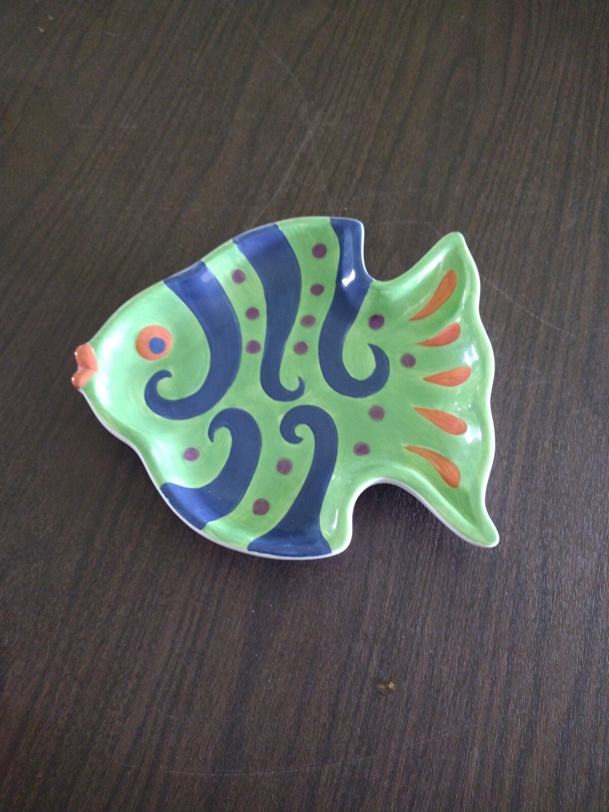 Beautiful Cooks Club Fish Serving Plate Green Blue Wine And Orange ...