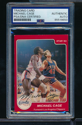 1984-85 Star #15 Michael Cage RC signed auto autograph PSA/DNA super ...