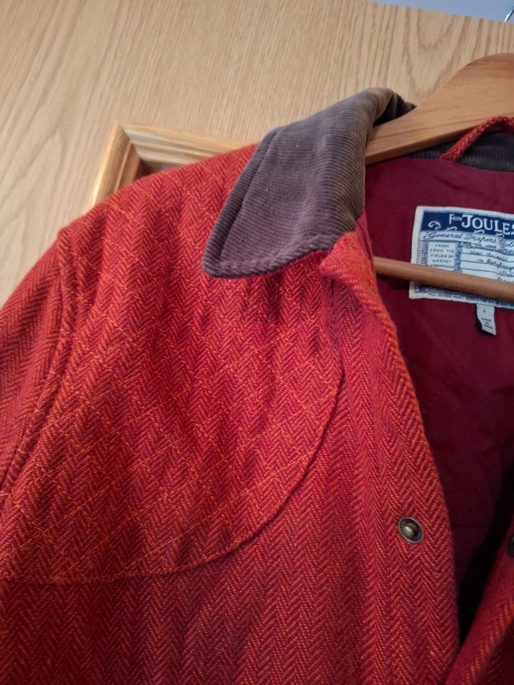 Joules wool mix rust winter Jacket Size Large | eBay UK