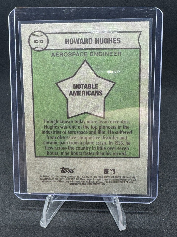 2025 Topps Heritage Baseball Howard Hughes Notable Americans NS-83 | eBay