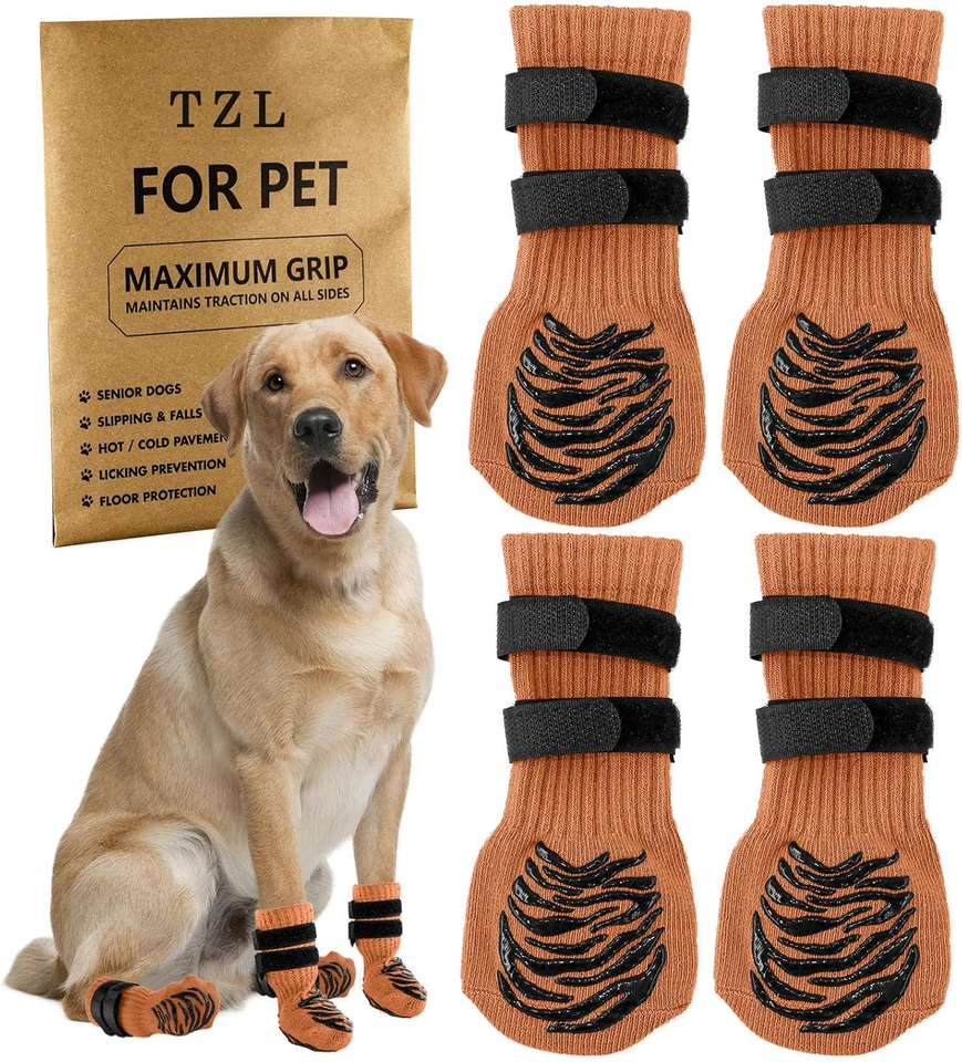 Anti-Slip Dog Socks with Double Sides Grips for Hardwood Floor,Dog ...