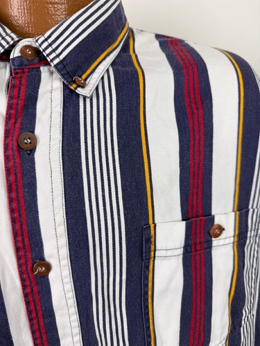 Vintage 90s Colorblock Shirt Men XL Oversize Multi-Color Button Down ...