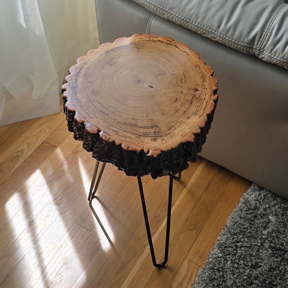 Live End Table / Side Table / Natural Edge Side Table / Pedestal | eBay