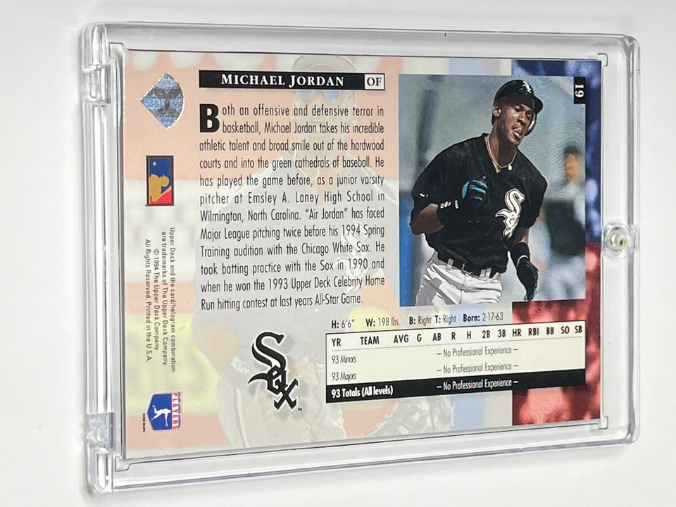 Michael Jordan BASEBALL ROOKIE CARD - RARE AUTHENTIC / ORIGINAL FOIL ...