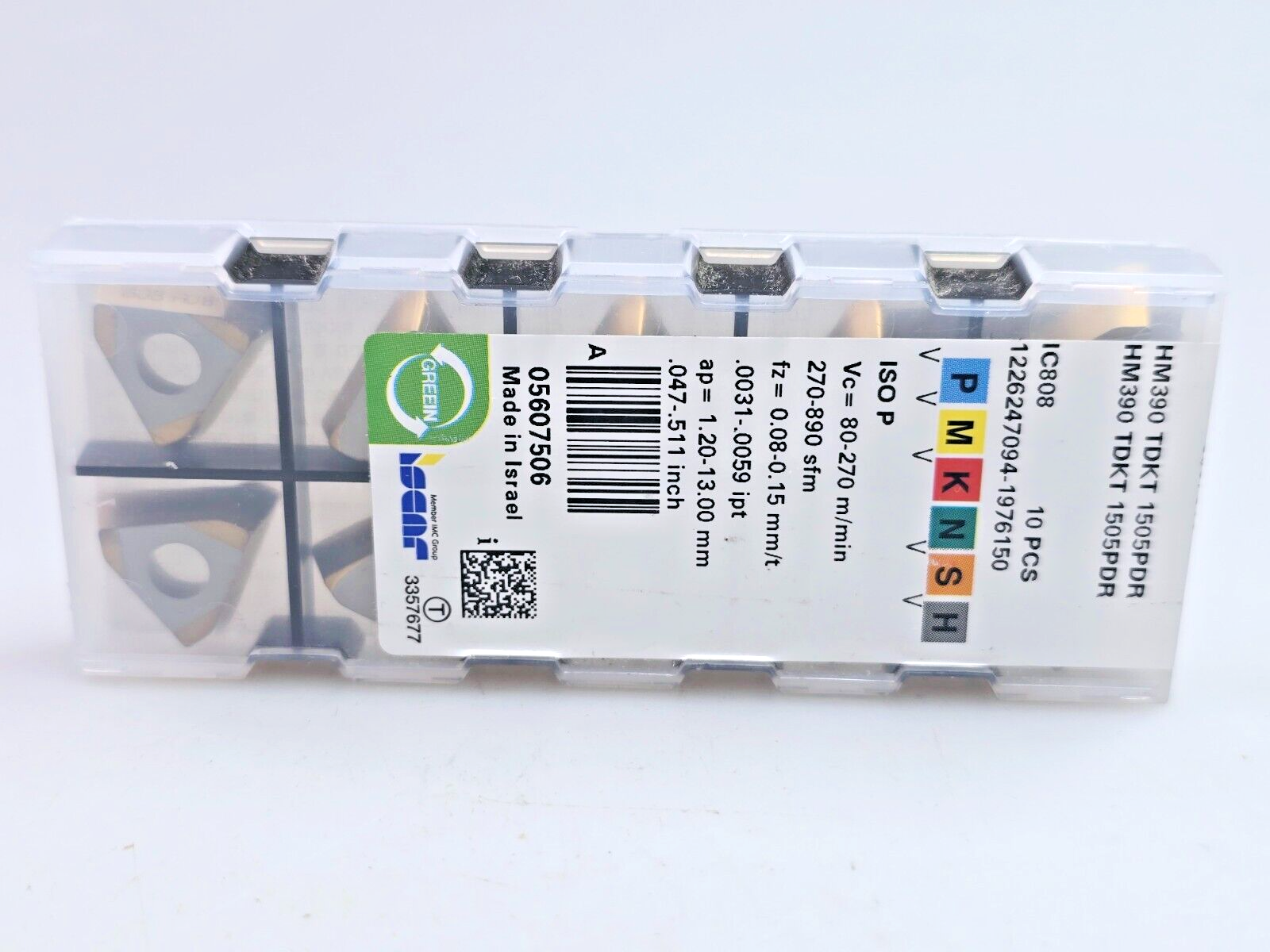 Iscar HM390 TDKT 1505PDR IC808 Carbide Milling Inserts (Box of 10) | eBay