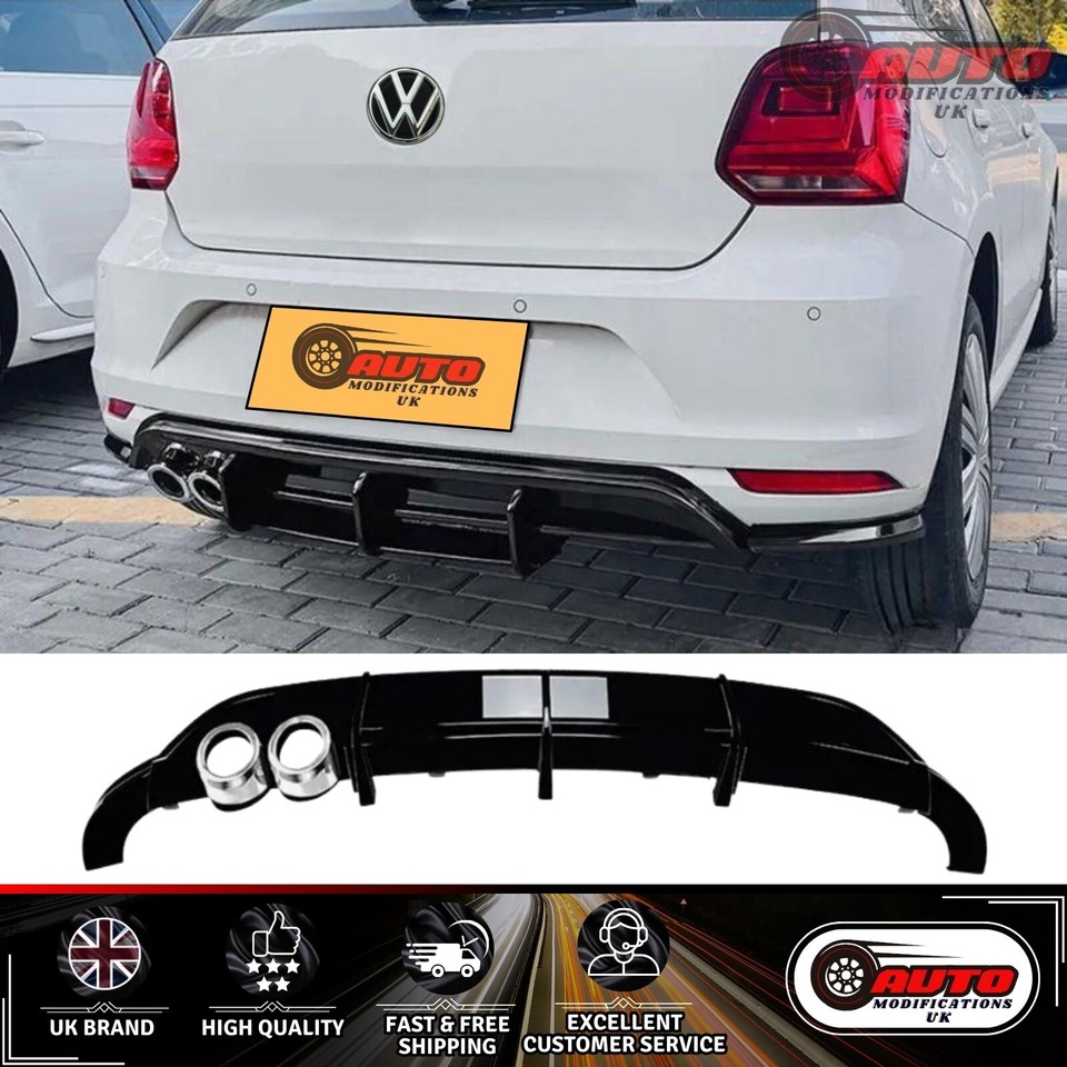 VW Volkswagen Polo MK5 6R 'GTI Style' Rear Valance Diffuser Body Kit ...