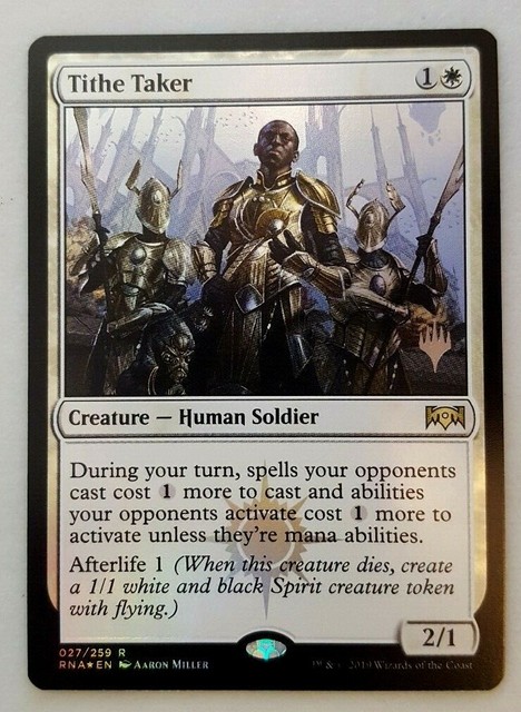 1x Tithe Taker FOIL Stamped Promo Ravnica Allegiance MTG Magic The ...