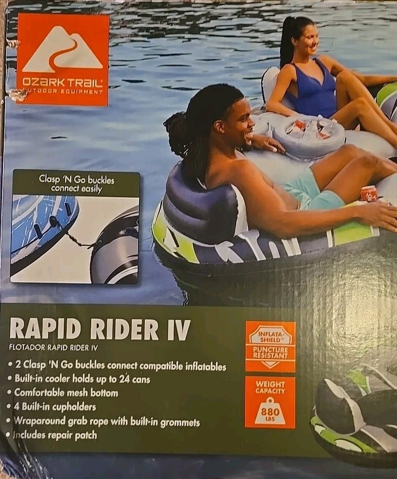 New Ozark Trail Rapid Rider IV Quadruple River Tube built in Cooler ...