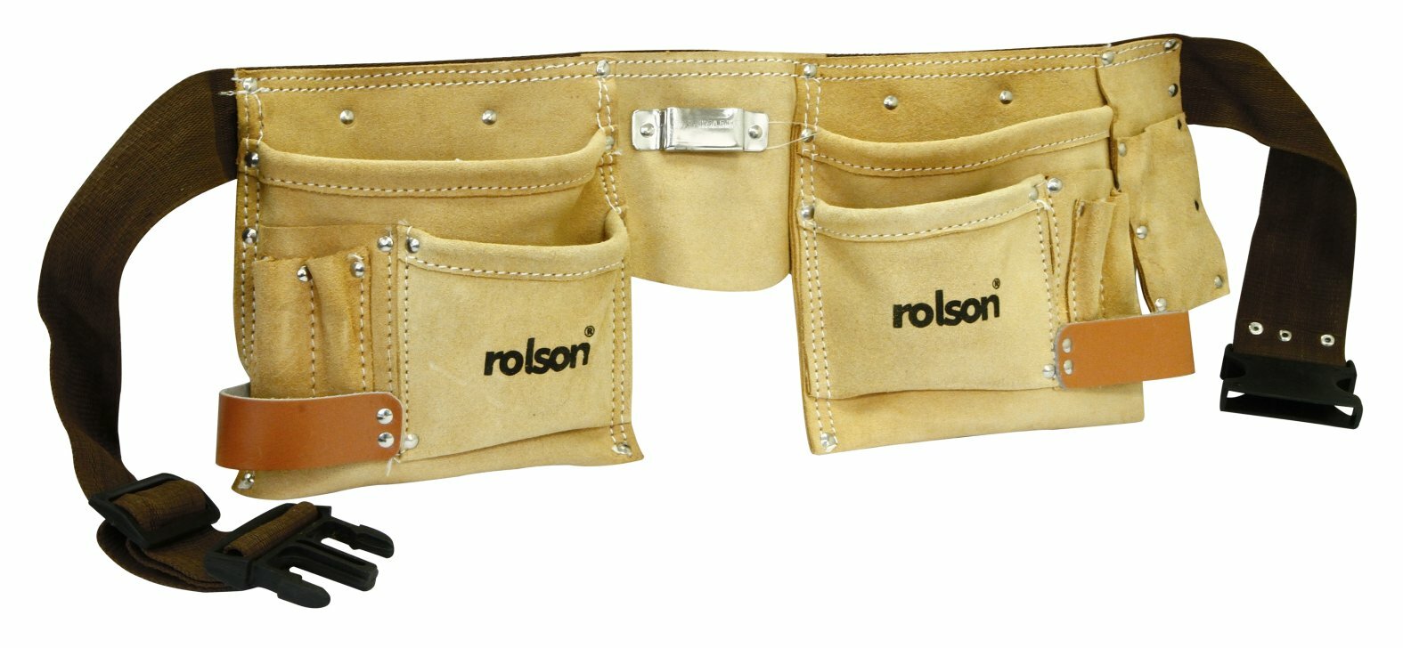 Rolson Heavy Duty 10 Pocket Black Leather Professional Hammer Nail Tool ...