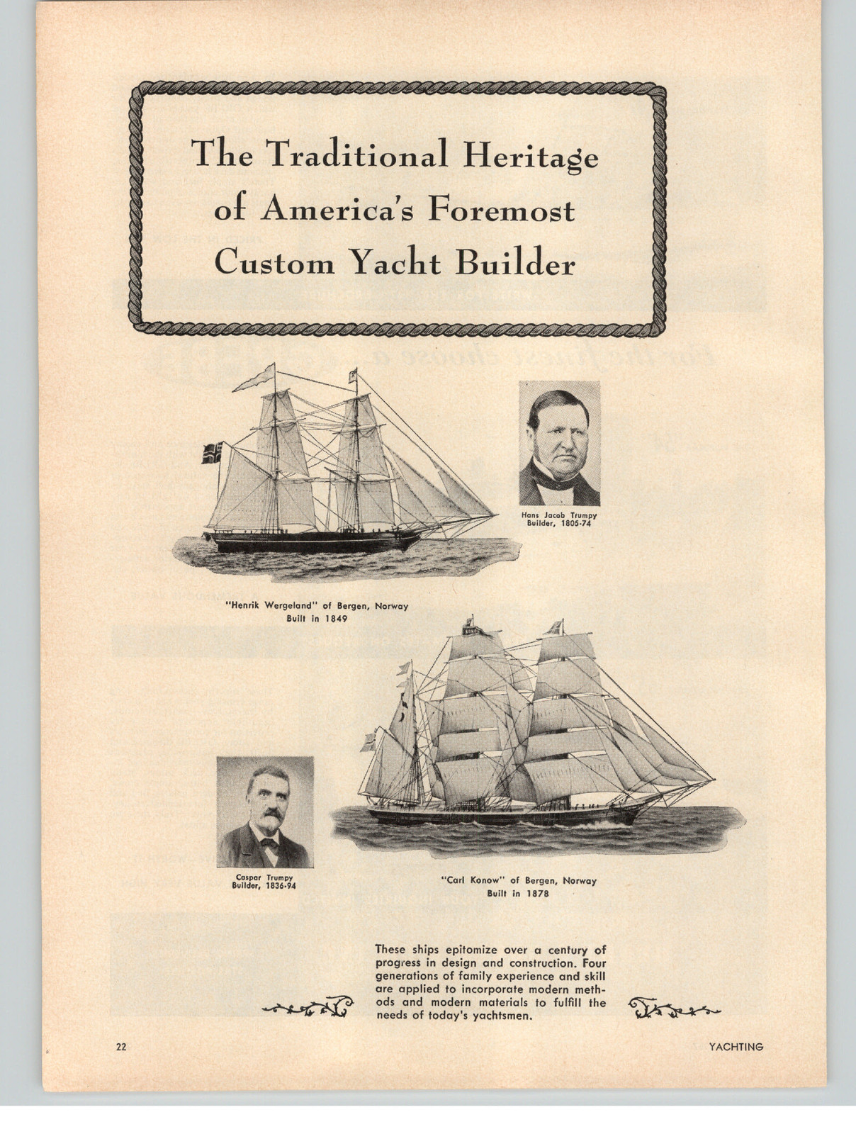 1957 PAPER AD 2 PG John Trumpy & Sons Custom Yachts Silver Mist ...