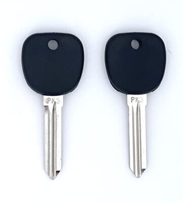 (2 Pack) Uncut PK3 Stamped Transponder Key B106-P T5 ID13 Chip for GM ...