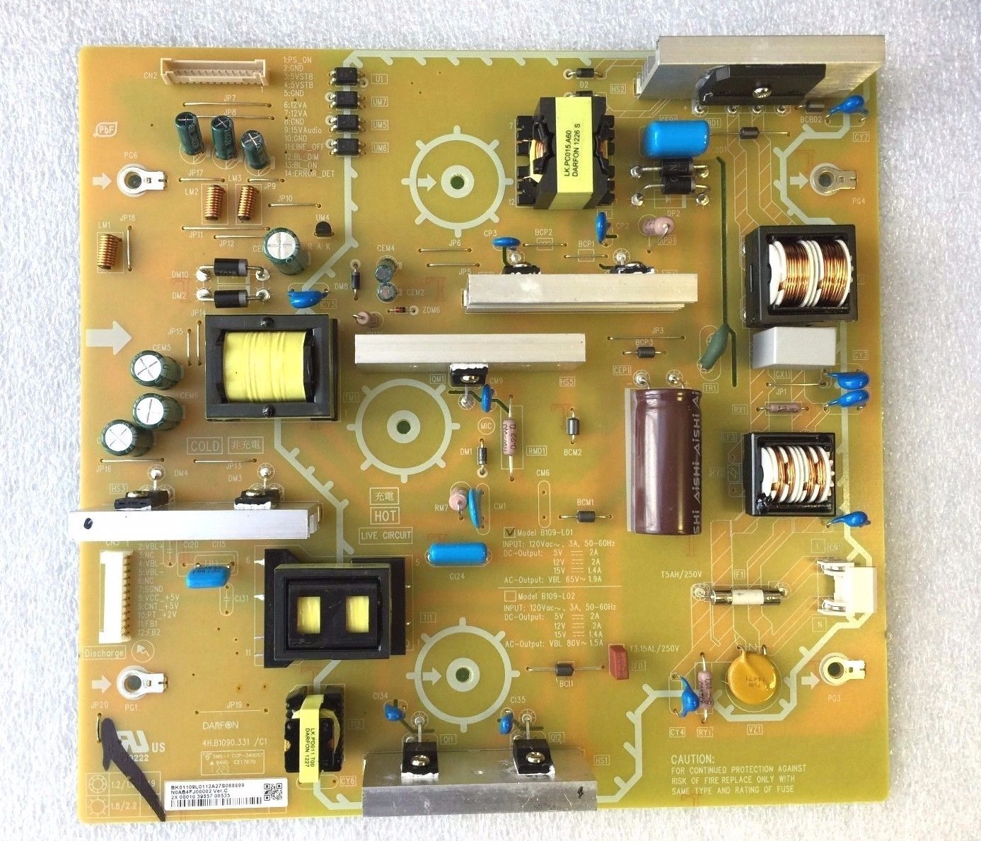 SANYO DP42862 Power Supply Board B109-L01, 4H.B1090.331/C1 ...