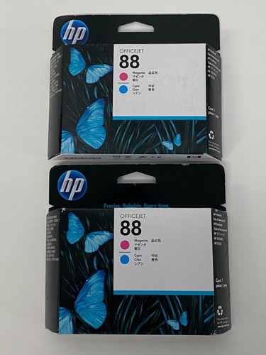 LOT OF 2 GENUINE HP 88 C9382A MAGENTA CYAN PRINTHEAD C9381A NEW ...