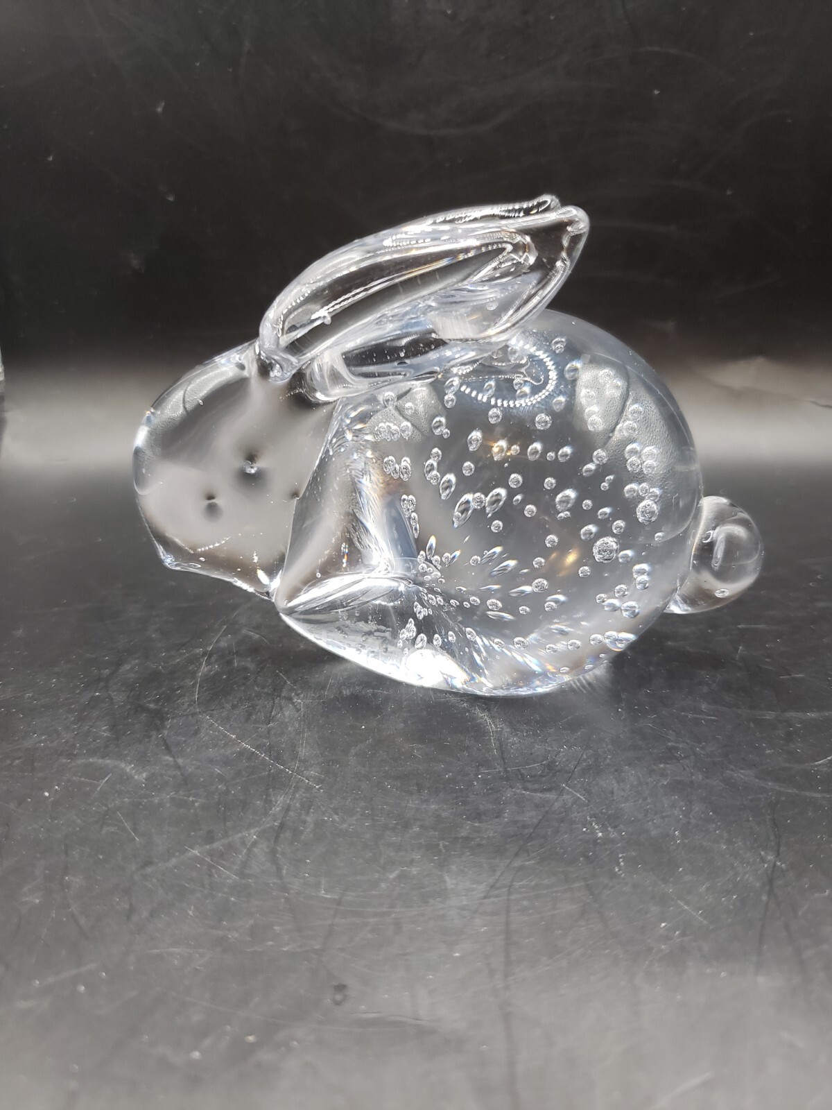 Vintage Crystal Glass Bunny Rabbit Paperweight Figurine with Internal ...
