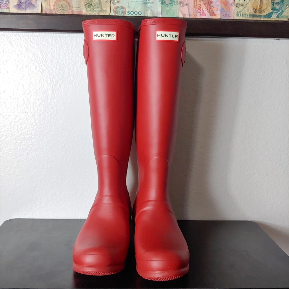 Red Hunter Boots Matte