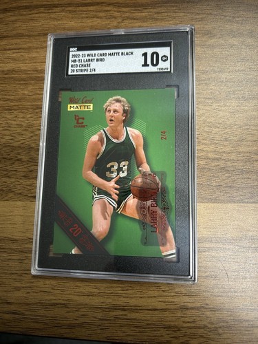2022-23 wild card mattie black mb-51Larry bird red chase 20 stripe /4 ...