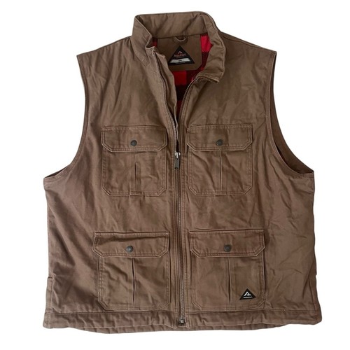 Ridgecut Blanket Lined Duck Canvas Vest Mens 2XL Tan Rugged Workwear ...